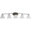 Progress Lighting Bravo Collection 5-Light Antique Bronze Etched Glass ...
