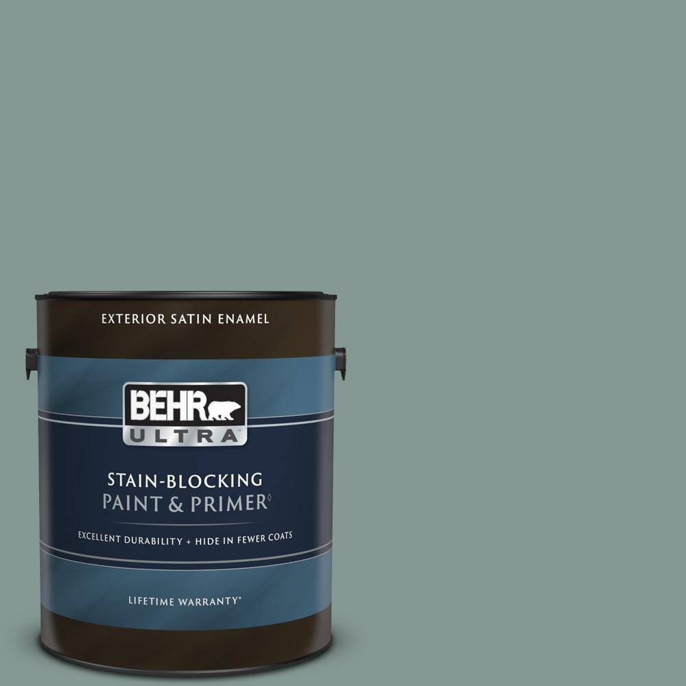 BEHR ULTRA 1 gal. #T18-15 In The Moment Satin Enamel Exterior Paint ...