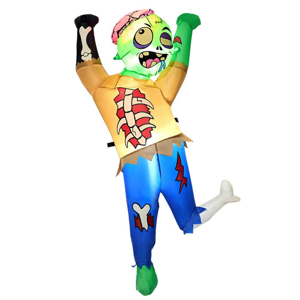 Joyfy 5 Ft. LED Halloween Ghost Zombie Inflatable 31761-B - The Home Depot