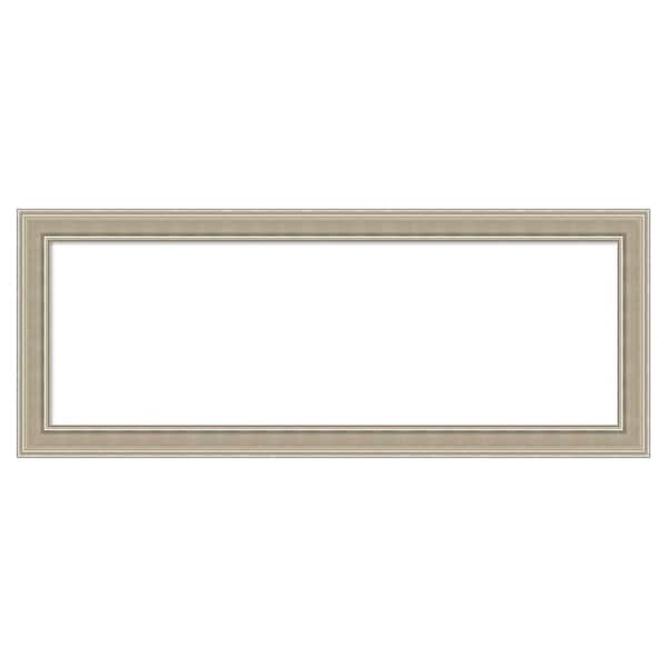 Amanti Art Mezzo Silver 40 in. x 16 in. Wood Framed Dry Erase Magnetic ...