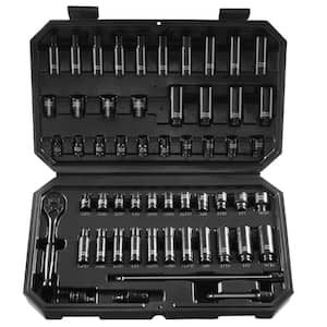 SKYSHALO 1/4 in. Impact Sockets Set 6 Point Drive Bit Ratchet Tool Kit ...