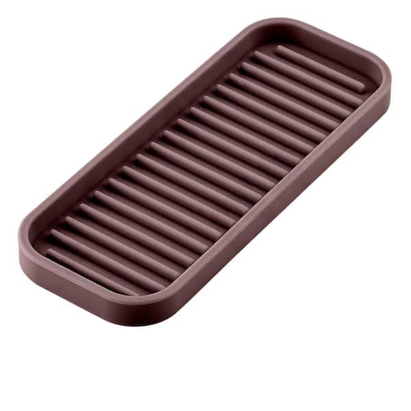 Zulay Kitchen Silicone Sink Organizer Tray Dark Mahogany Z-KTCHN-ST ...