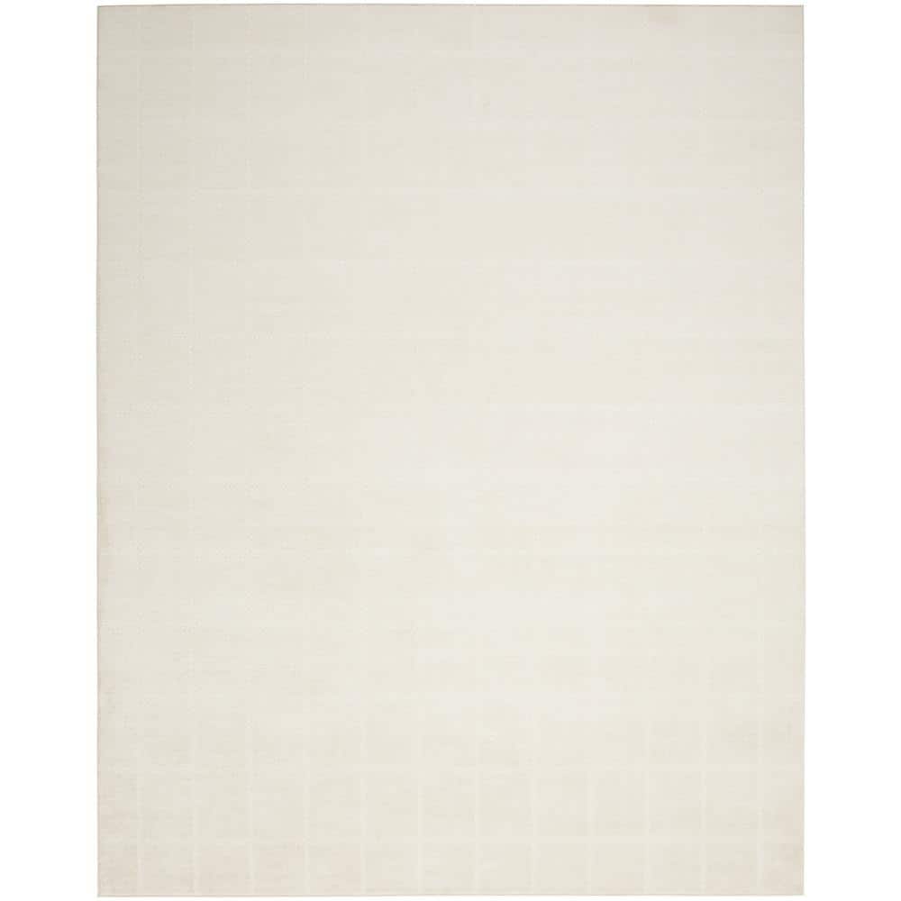 Nourison Serenity Home Ivory Cream 5 ft. x 7 ft. Linear Contemporary ...