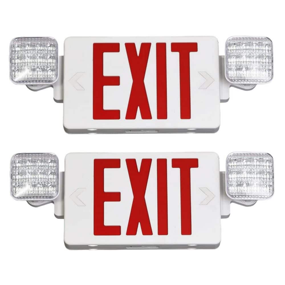 KOAOEIRS 120-277-Volt White Integrated LED Emergency Light w/2-Square ...