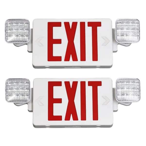 KOAOEIRS 120-277-Volt White Integrated LED Emergency Light w/2-Square ...