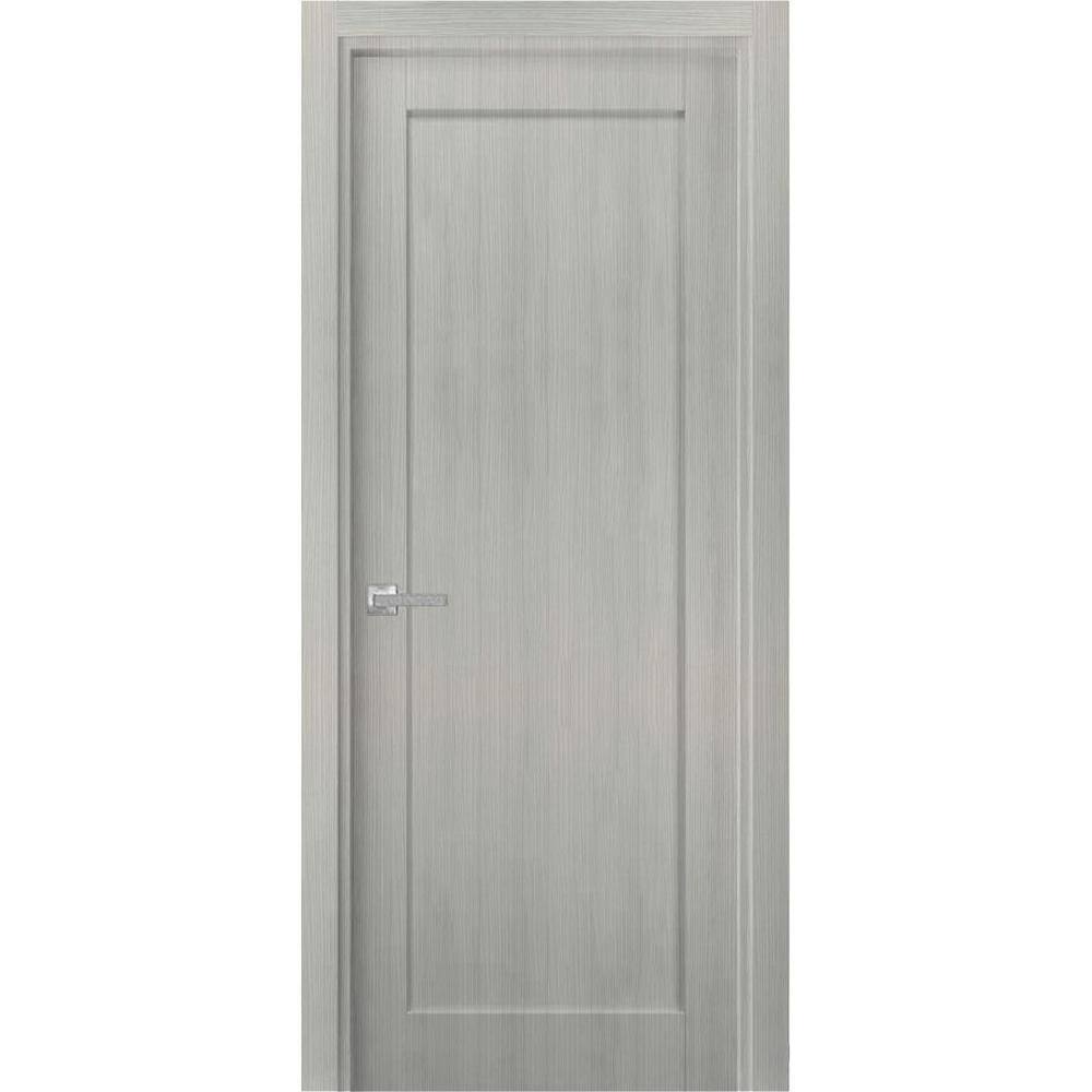 Sartodoors 4111 18 in. x 84 in. Right-Hand/Inswing Solid Gray Ash ...
