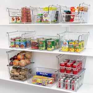 Sorbus 4 Pack Silver Metal Wire Baskets Storage Bin Organizer MTL-BSKT4 ...