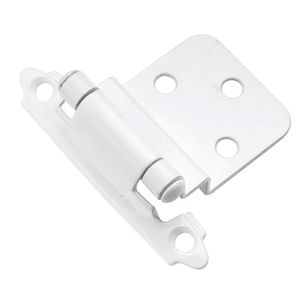 HICKORY HARDWARE 3/8 in. Inset With Self Closing Feature White Finish ...
