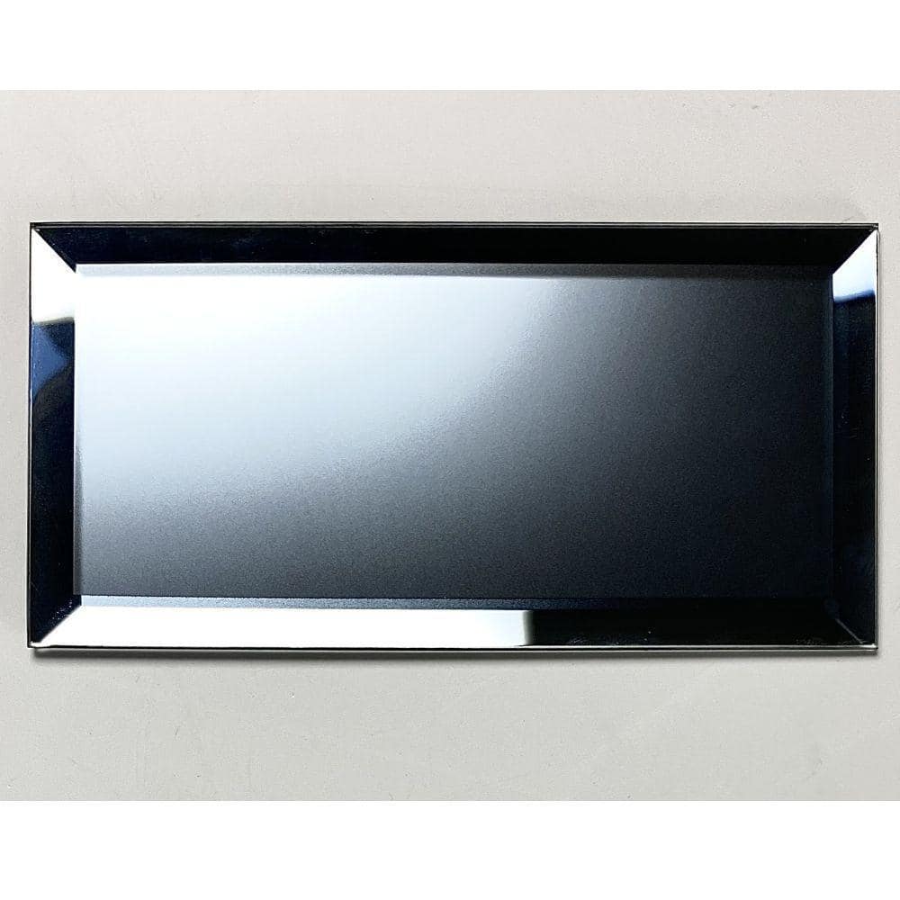 ABOLOS Reflections Beveled Subway 3 in. x 6 in. Frosted Blue Glass ...
