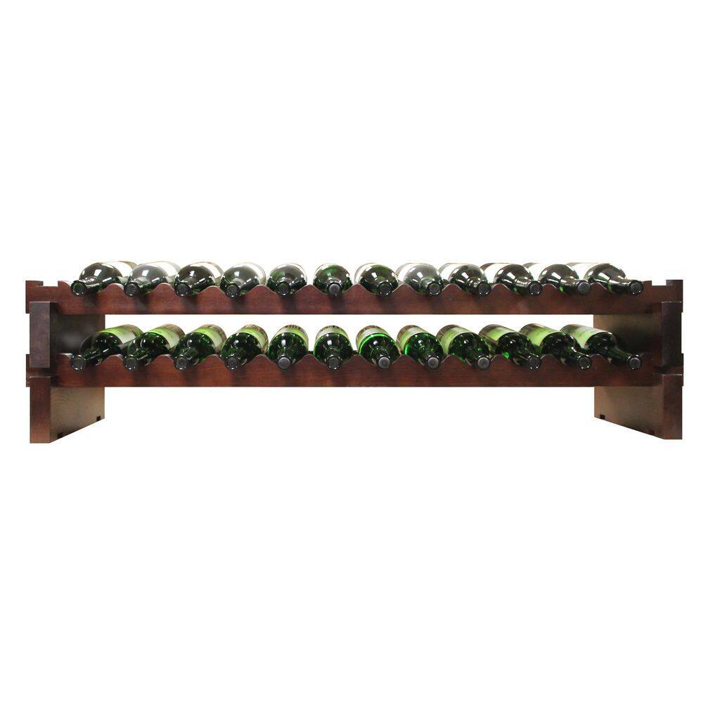 Epicureanist 2 x 12 Bottle Modular Wine Rack, Stained EP-4472-24S - The ...