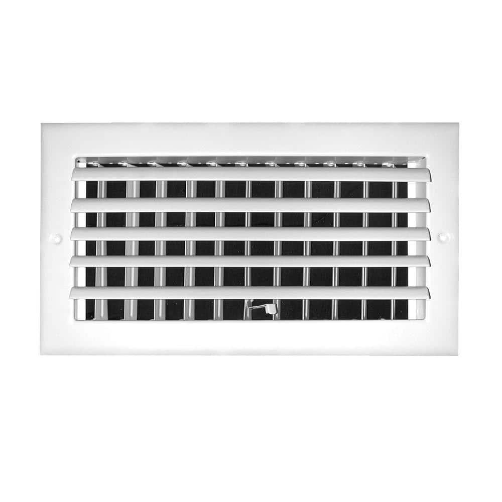 Everbilt 12 in. x 8 in. 1-Way Aluminum Adjustable Curved Blade Wall ...