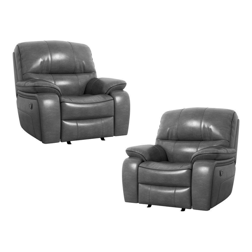 EVERGLADE HOME Slater 42 in. D Dark Brown Flared Arm Faux Leather ...