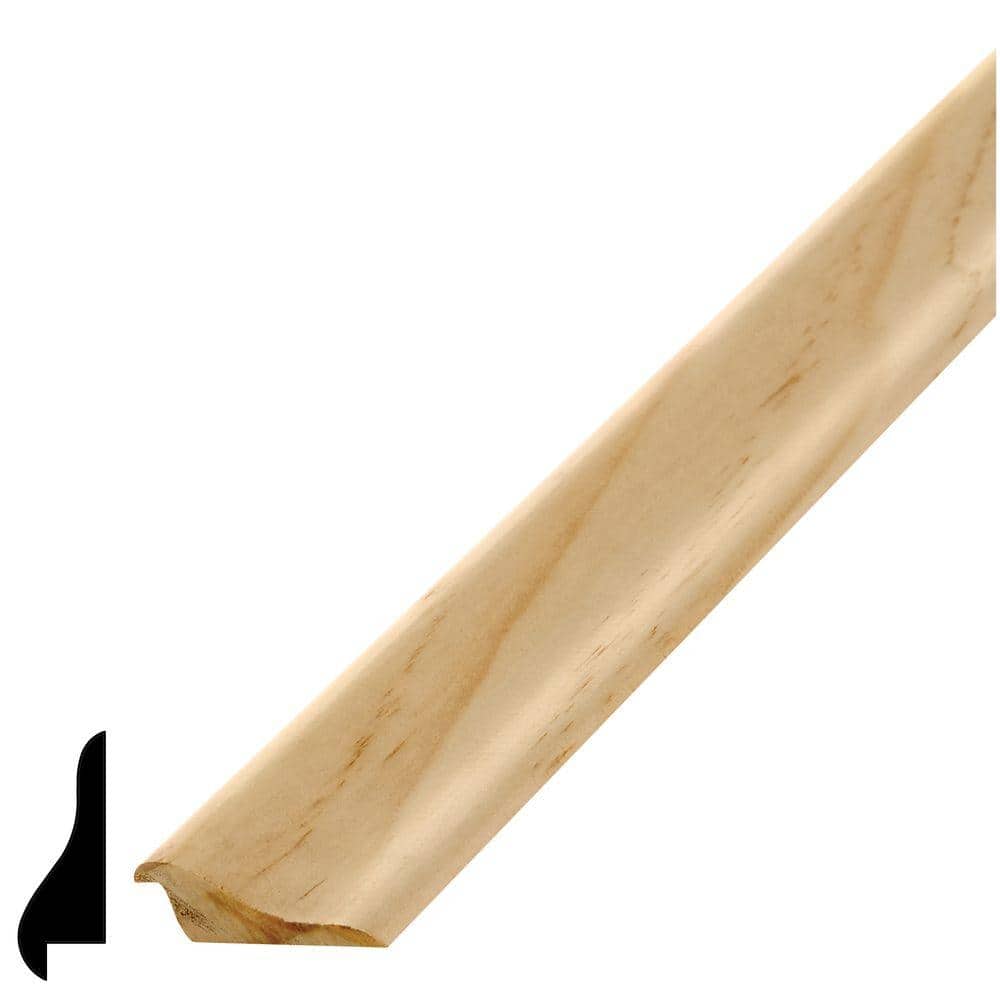 Alexandria Moulding 5/8 in. x 1-3/4 in. Pine Wood Baseboard Cap ...