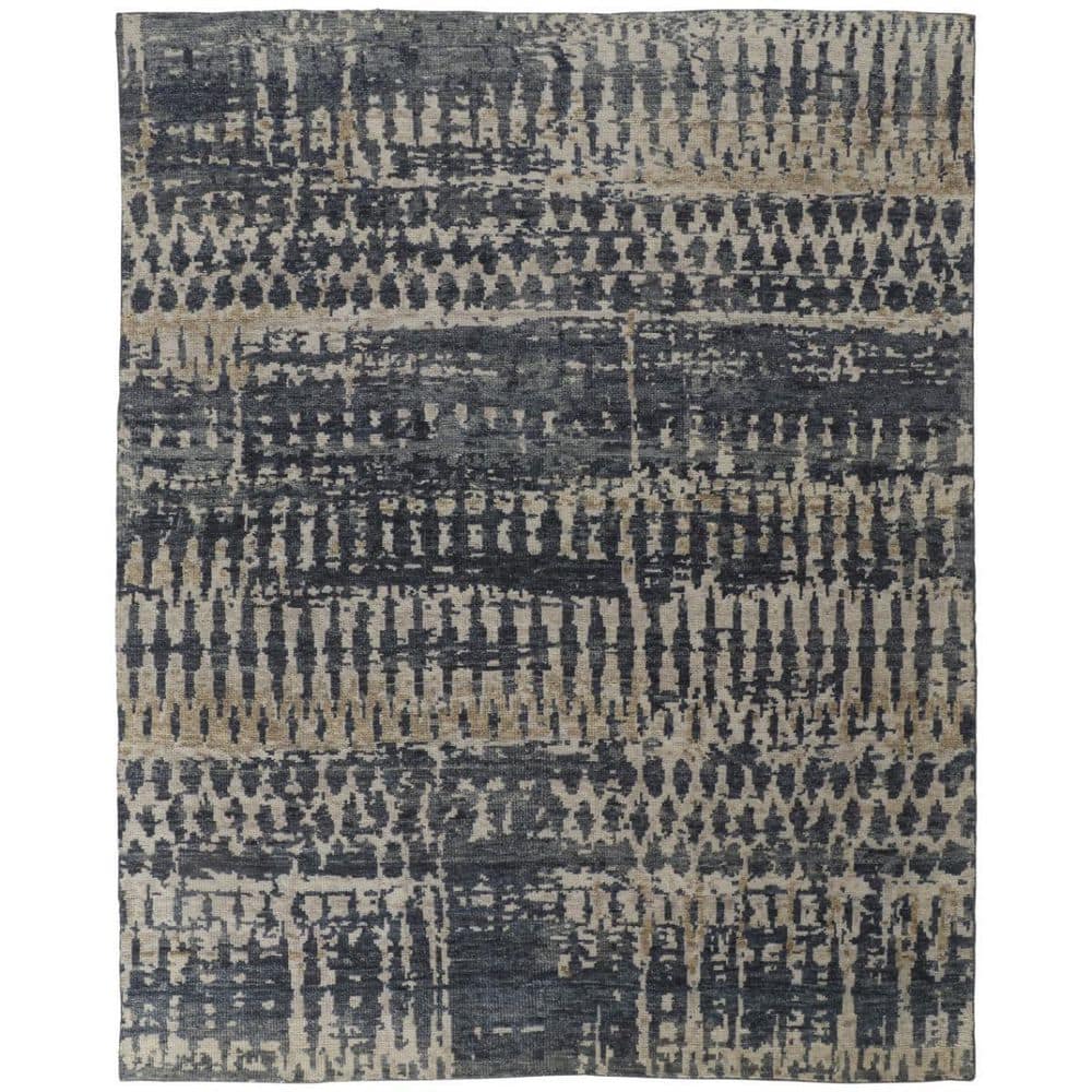 HomeRoots 2 ft. x 3 ft. Blue, Gray, Tan Abstract Area Rug 2000567549 ...