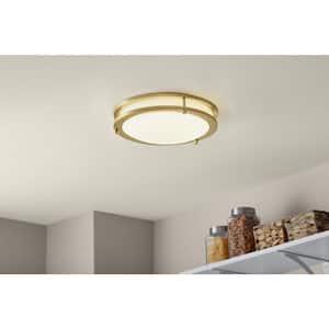 Hampton Bay Flaxmere 12 in. Modern Matte Black Selectable 5 CCT ...