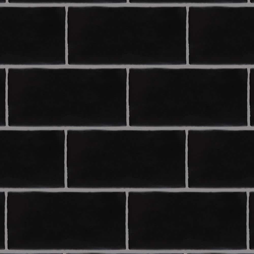 Merola Tile Castillo Matte Black 3 in. x 6 in. Ceramic Wall Take Home ...