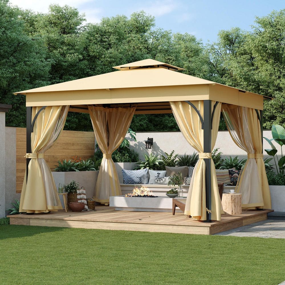 Reviews for Harper & Bright Designs 10 ft. x 12 ft. Beige Outdoor ...