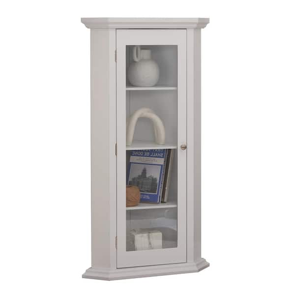 Antique white corner curio cabinet store
