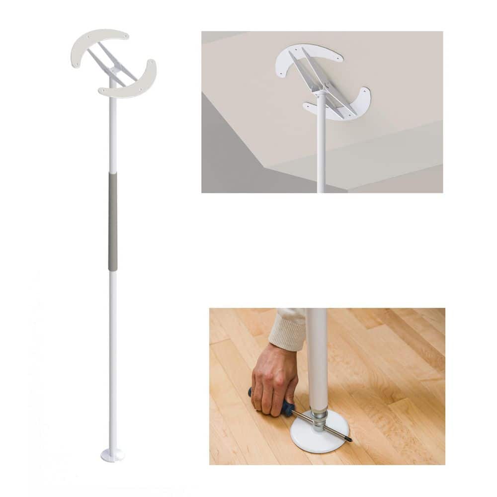 HEALTHCRAFT SuperPole with Angled Ceiling Plate 93-99 in. x 1.5 in. Floor to Ceiling Grab Bar ...