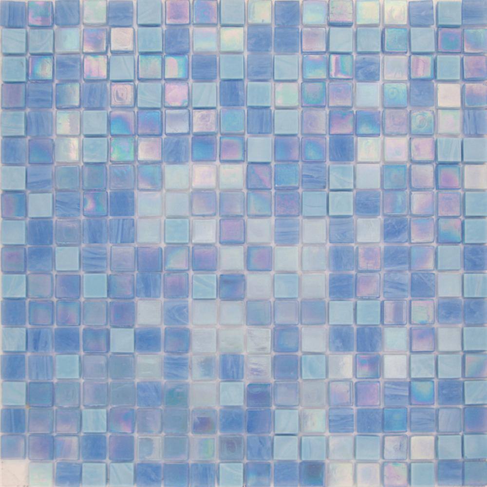 Apollo Tile Mingles 4 in. x 6 in. Glossy Sky Blue Glass Mosaic Uniform ...