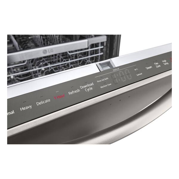 LG 24 in. PrintProof Black Stainless Steel Top Control Smart Dishwasher ...