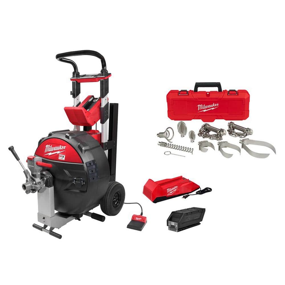 Milwaukee MX Fuel Lithium-Ion Cordless Sewer Drum Machine Kit with ...