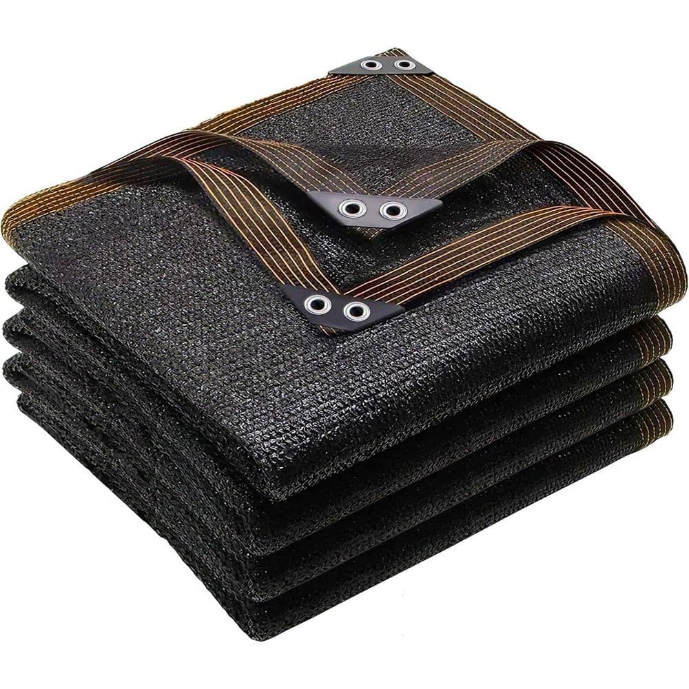 5 ft. x 20 ft. 50% Black Shade Cloth Mesh Tarp with Reinforced Grommets ...