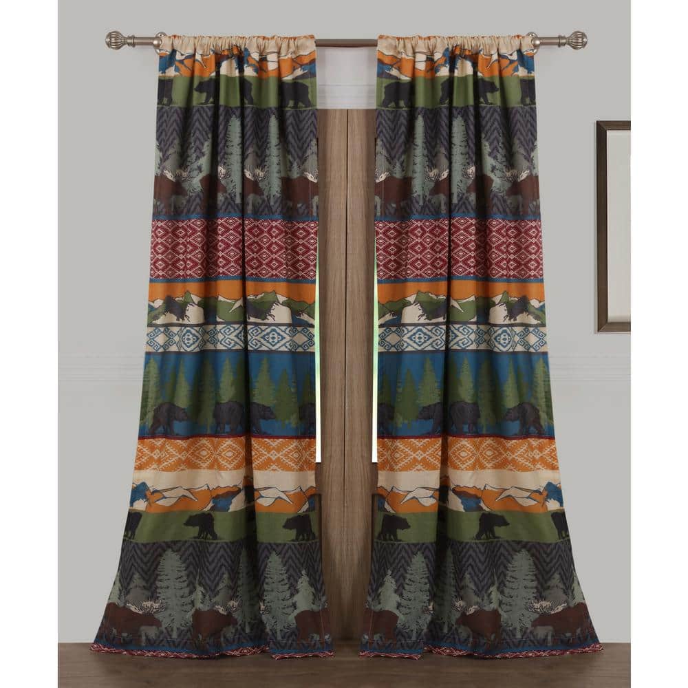 Multi Colored Southwestern Rod Pocket Sheer Curtain - 42 in. W x 84 in ...