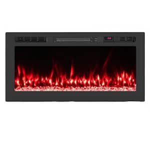 Clihome 36 in. Wall Mounted/Embedded Electric Fireplace Insert with ...