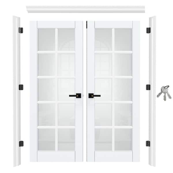 Reviews for TENONER 60 in. x 80 in. 10 Lite Tempered Frosted Glass ...