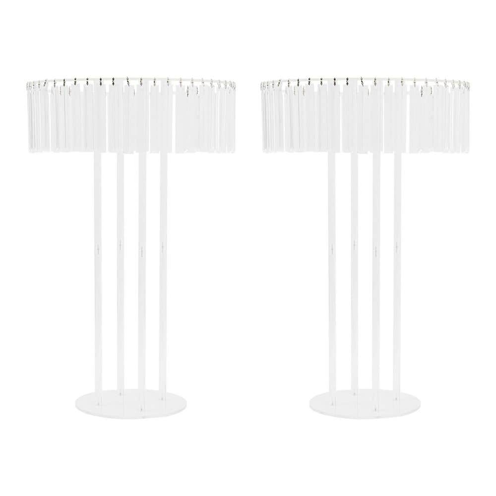 YIYIBYUS Clear 19.68 in. x 31.5 in. Round Acrylic Decorative Stand ...