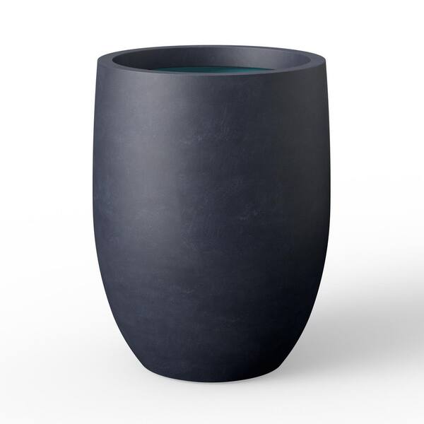 DurX-litecrete 12.5 in. Dia Small Round Curvy Concrete Planter, Medium ...