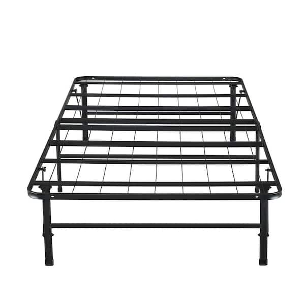 Foldable Metal Twin XL Bed Frame Mattress Foundation Color Black Bed Size Twin XL