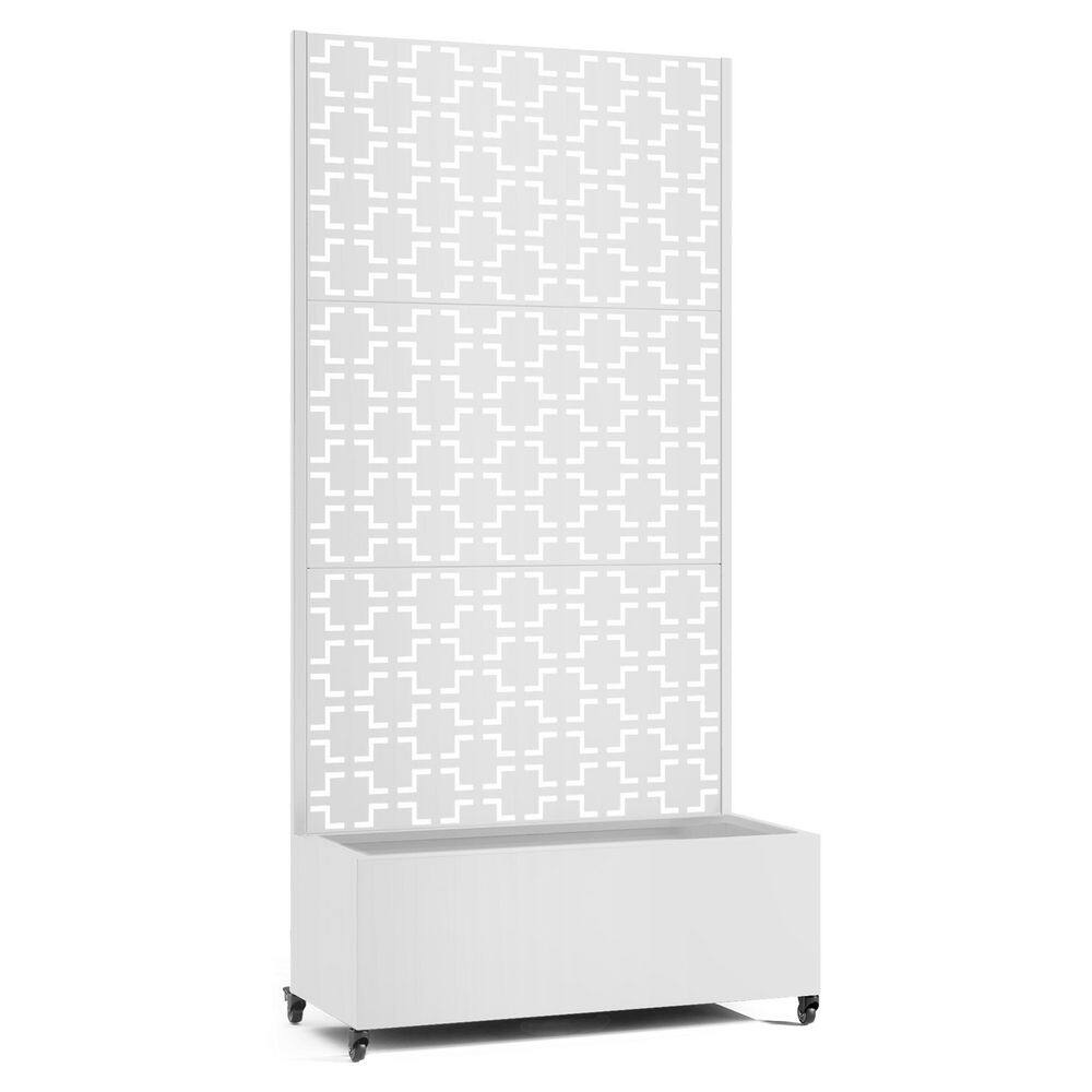 TUYOHW 35 in. x 16 in. x 71 in. White Metal Raised Garden Planter Box ...