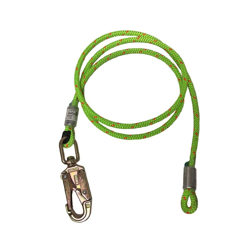 ROPE LOGIC 1/2 in. x 15 ft. Wire Core Swivel Snap Green Flipline 33900 ...