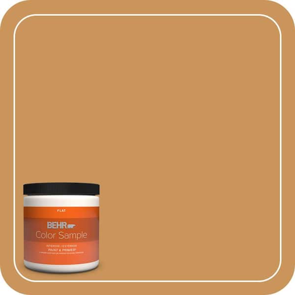 BEHR PREMIUM PLUS 8 oz. #M250-5 Burnt Pumpkin Flat Interior/Exterior ...