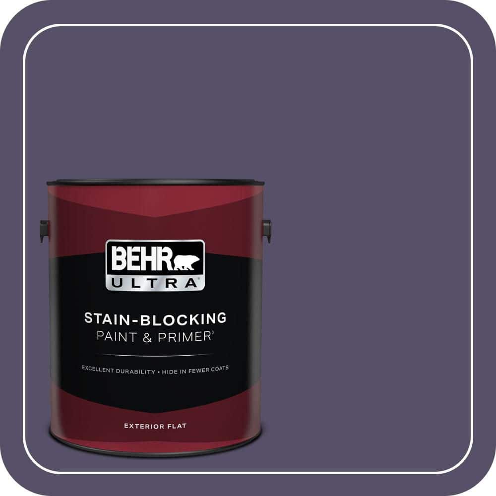 BEHR ULTRA 1 gal. #650F-7 Violet Eclipse Flat Exterior Paint & Primer ...