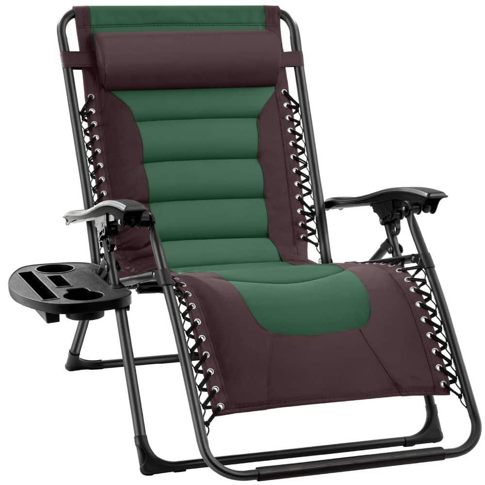 Best Choice Products Oversized Padded Zero Gravity Brown/Green Metal ...