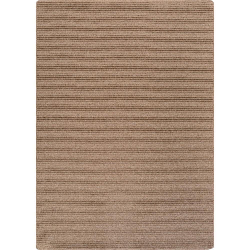 Beverly Rug Oasis Solid Beige 5 ft. x 7 ft. Non-Slip Rubber Back Indoor ...