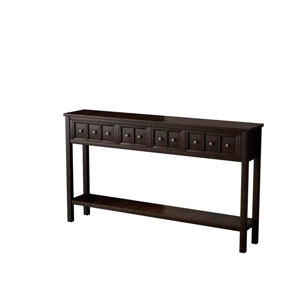 60 in. Espresso Standard Rectangle Wood Console Table Z-T-0914007 - The ...