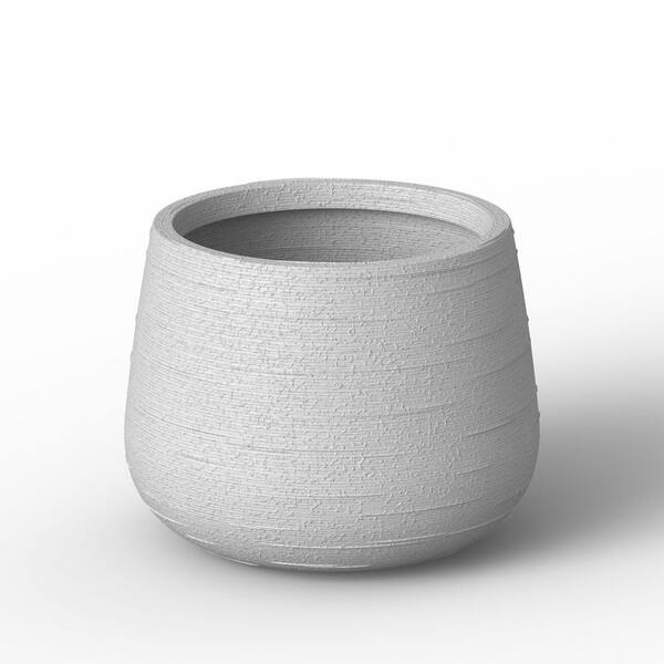 Morrava 13 in. Medium Crisp White (Enhanced Interior) Concrete Round ...