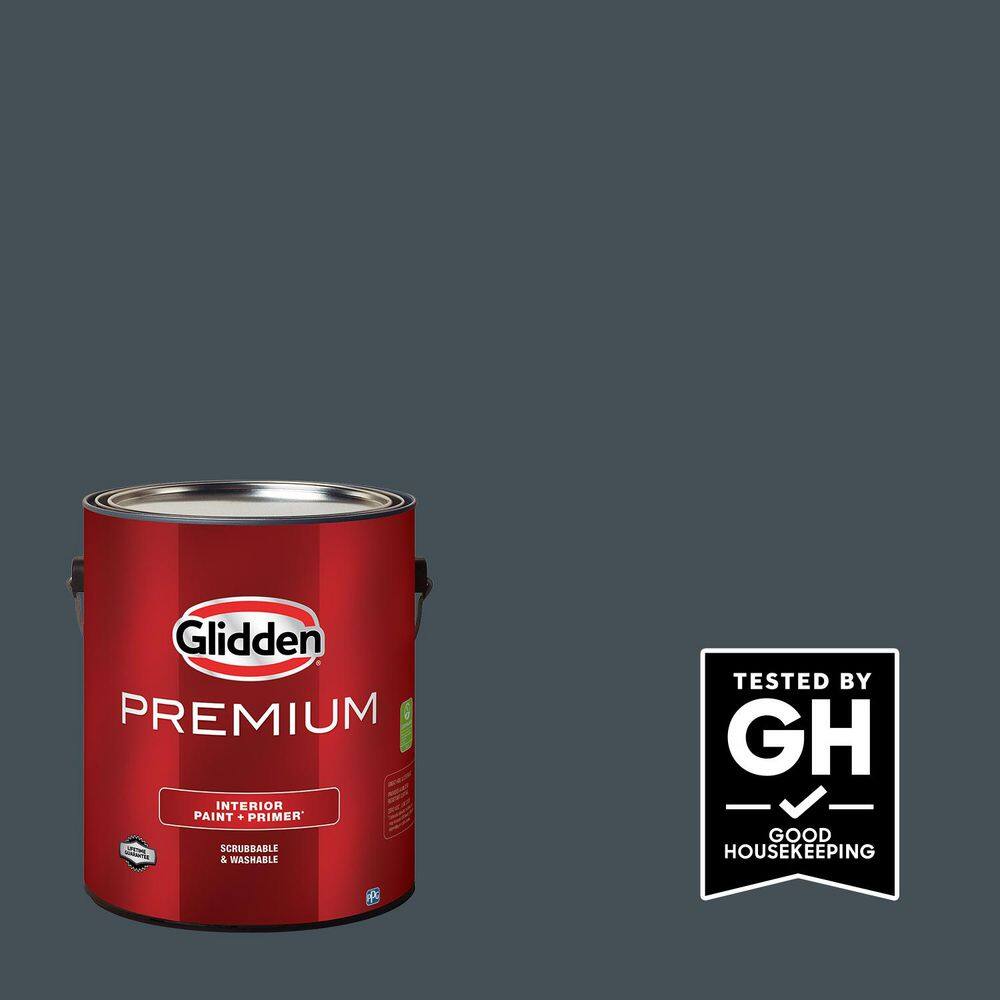 Glidden Premium 1-gal. Obsidian PPG1035-7 Satin Interior Latex Paint ...