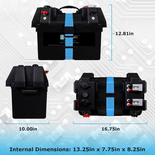 Car Battery Box With Strap KIMISS Universal Battery Box With Strap ...