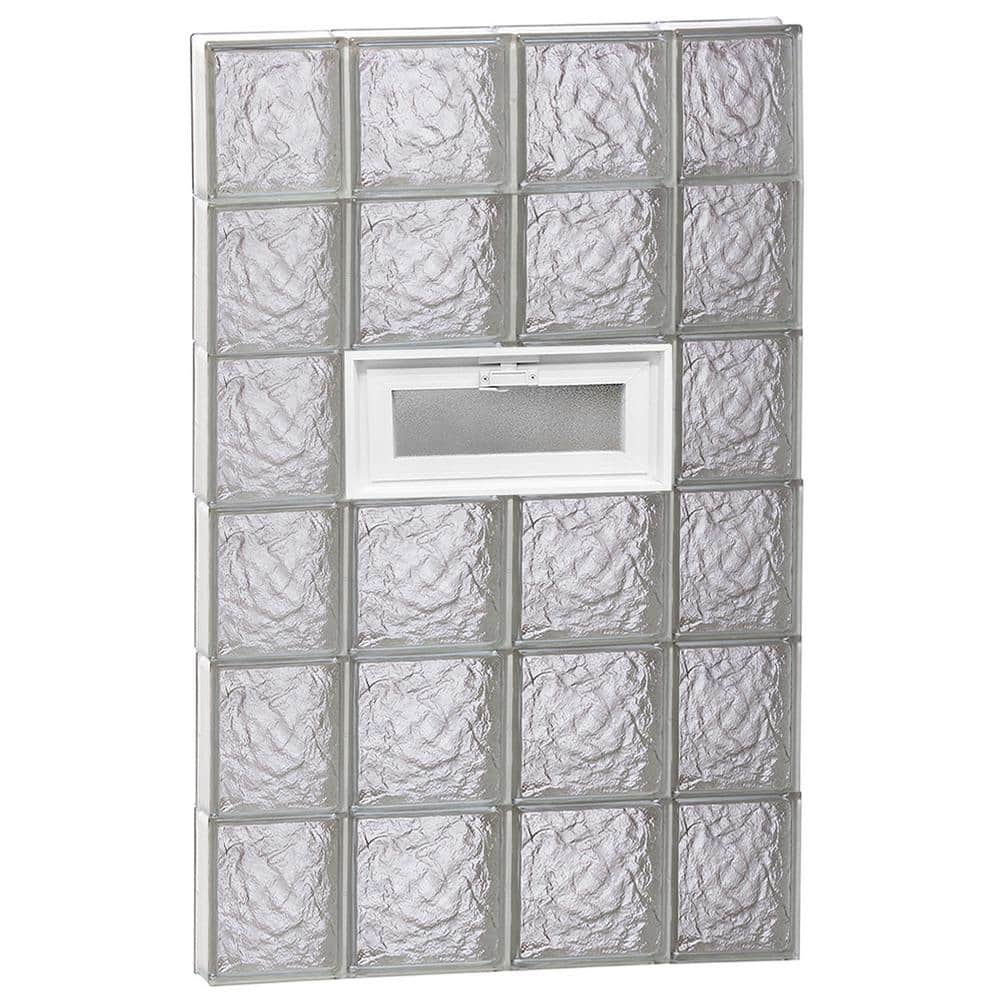 Clearly Secure 27 in. x 46.5 in. x 3.125 in. Frameless Ice Pattern ...