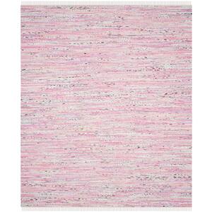 SAFAVIEH Rag Rug Light Pink/Multi 6 ft. x 9 ft. Striped Area Rug RAR125E-6