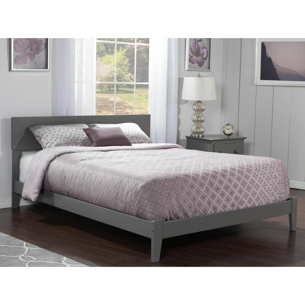 AFI Orlando Grey Full Solid Wood Frame Low Profile Platform Bed with ...