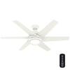 Hunter Sotto 52 in. LED Indoor Fresh White Ceiling Fan with Light Kit ...