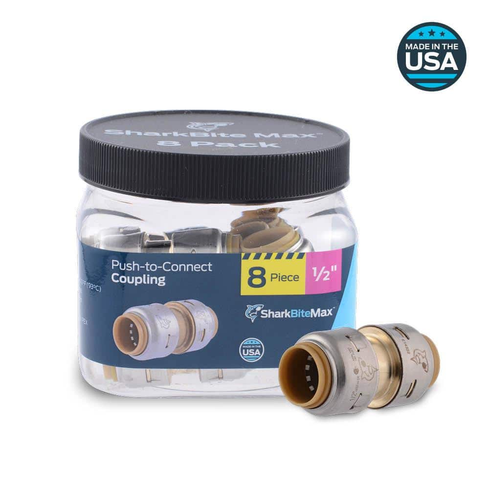 SharkBite Max 1/2 in. Push-to-Connect Brass Coupling Fitting Pro Pack ...