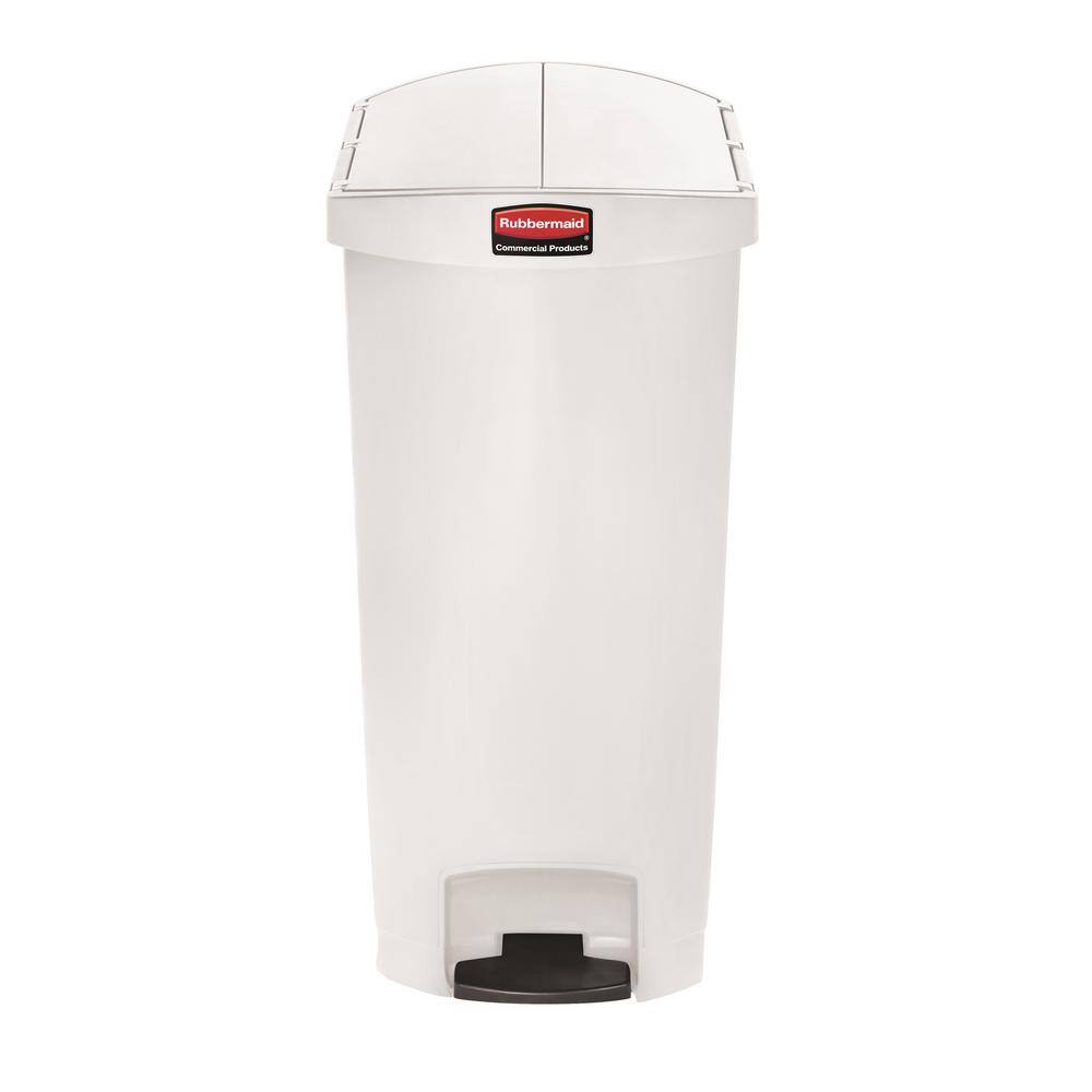Rubbermaid Commercial Products Slim Jim Step-On 18 Gal. White Plastic ...