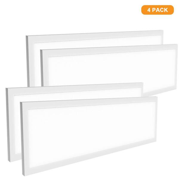 RUN BISON 2 ft. x 4 ft. White Integrated LED Flat Panel Troffer Light ...